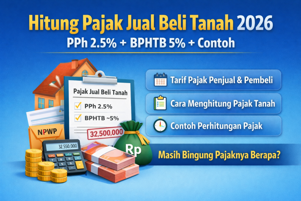 Hitung Pajak Jual Beli Tanah 2026 (PPh 2.5% + BPHTB 5%)