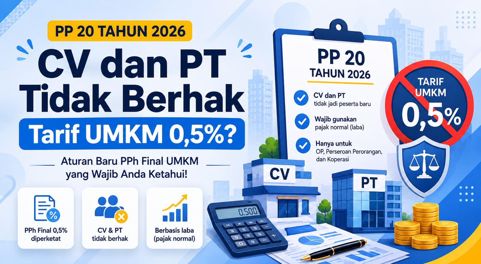 CV dan PT Tidak Bisa Pakai Tarif UMKM 0,5%? Cek Faktanya